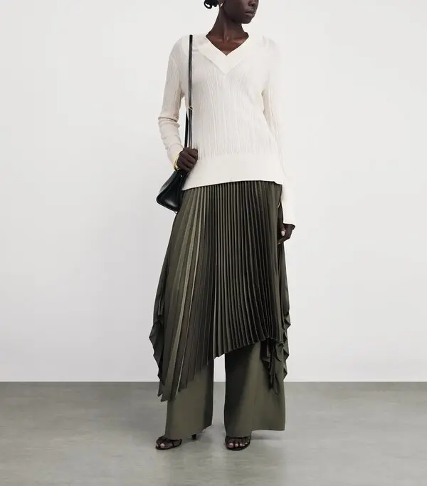 JOSEPH Crepe Plissé Ade Midi Skirt