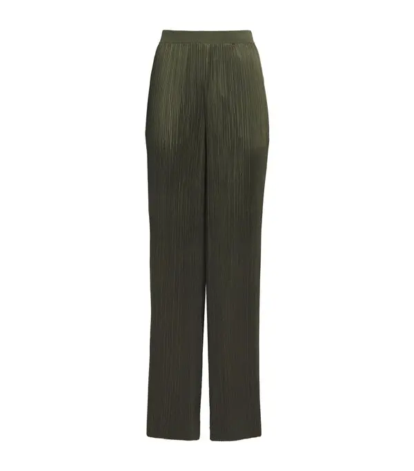 JOSEPH Satin Amber Wide-leg Trousers - Green