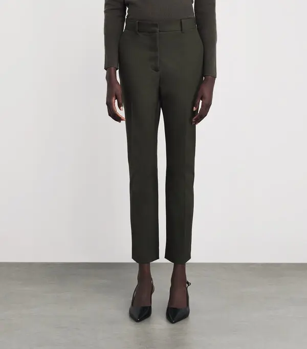 JOSEPH Stretch-gabardine Coleman Trousers - Green