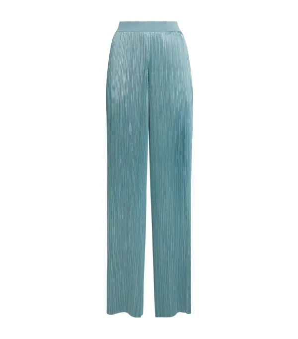 JOSEPH Satin Amber Wide-leg Trousers - Blue