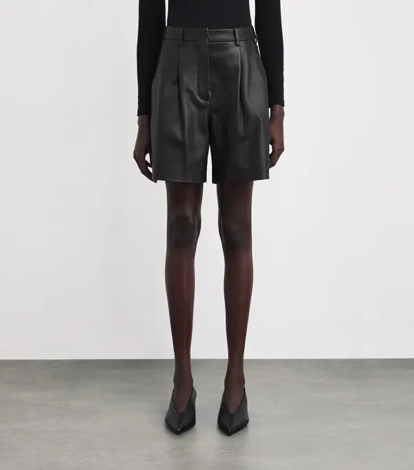 JOSEPH Suze Leather Shorts