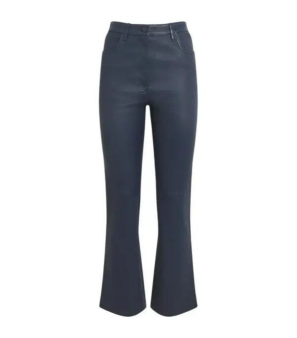 JOSEPH Leather Stretch Duke Trousers - Blue