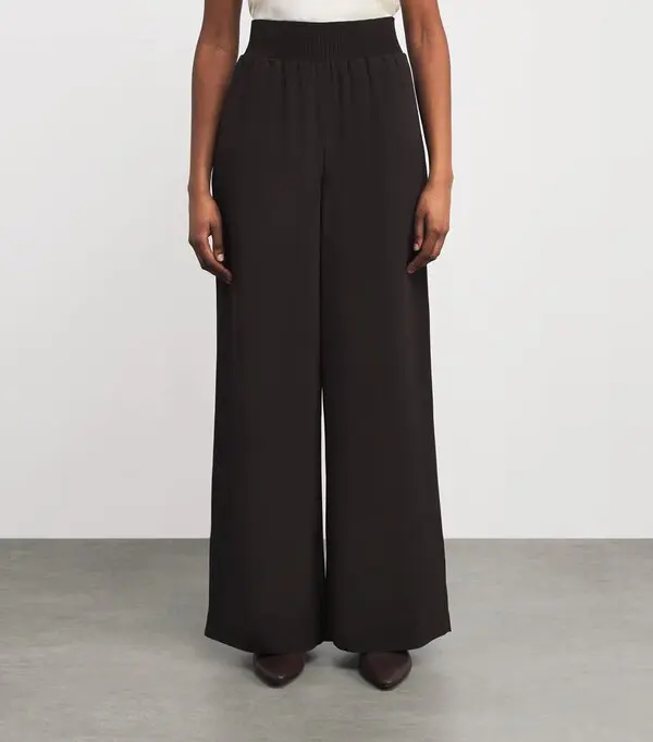 JOSEPH Nour Wide-leg Trousers - Brown