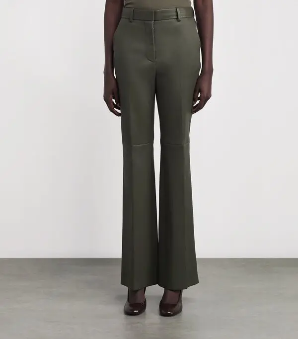 JOSEPH Tafira Flared Leather Trousers