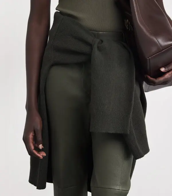 JOSEPH Tafira Flared Leather Trousers