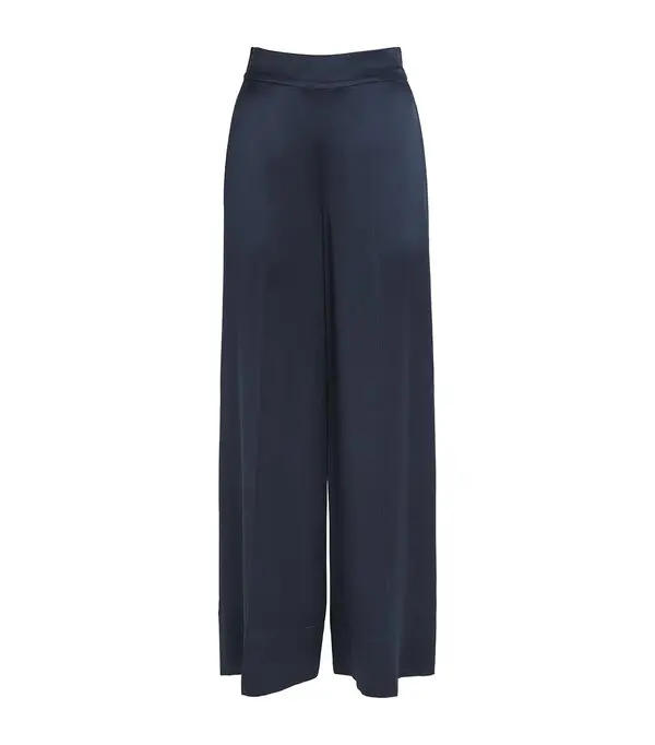 JOSEPH Satin Dijon Tailored Trousers - Blue