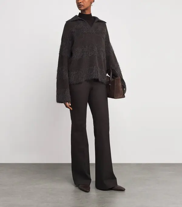 JOSEPH Stretch-gabardine Tafira Flared Trousers - Brown