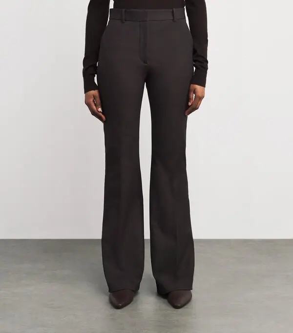 JOSEPH Stretch-gabardine Tafira Flared Trousers - Brown