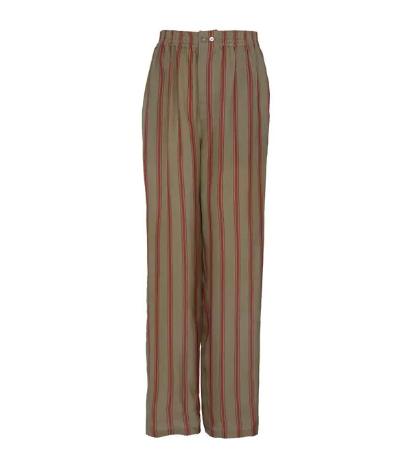 Saint Laurent Stripe Wide-leg Trousers - Nude