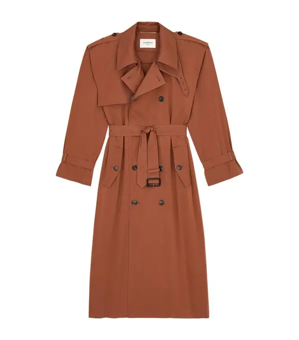 Saint Laurent Cotton-silk Oversized Trench Coat