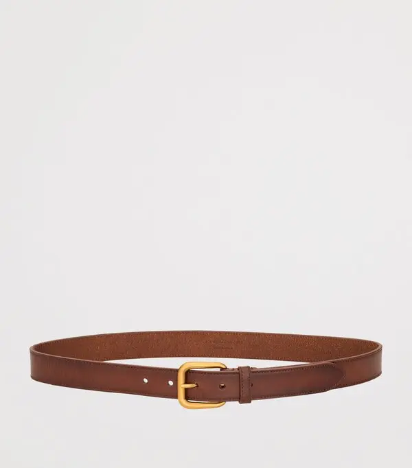 Saint Laurent Leather Rectangular Buckle Belt