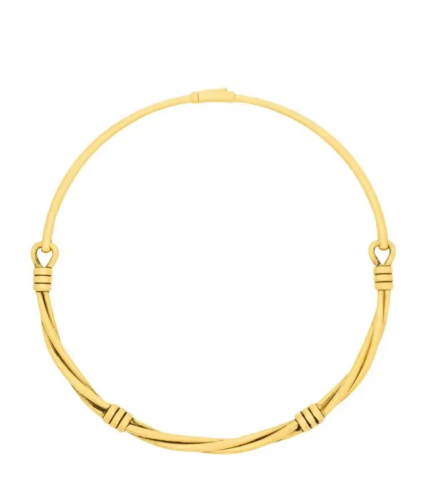 Saint Laurent Twisted Thread Choker Necklace - Yellow