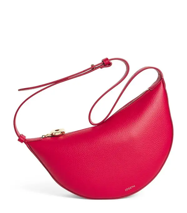 JOSEPH Leather Bean Shoulder Bag - Red