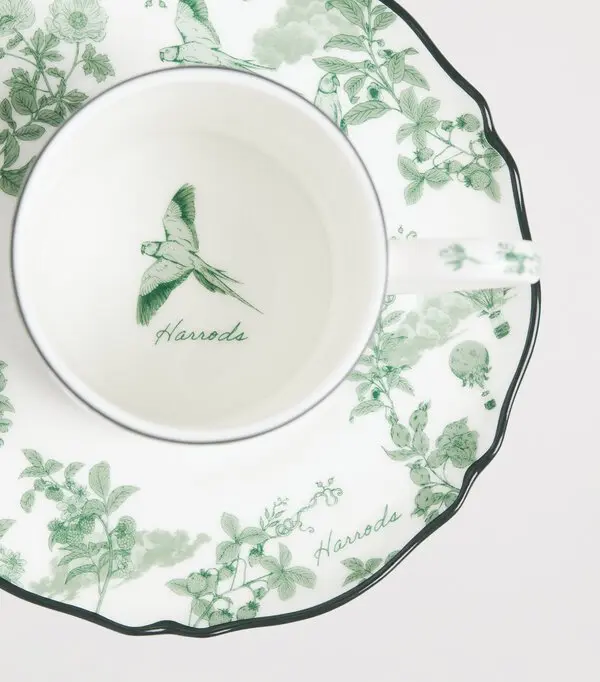 Harrods Bone China Toile Espresso Cup And Saucer