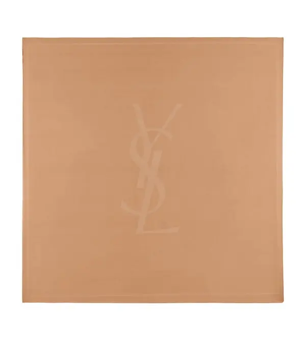 Saint Laurent Silk Cassandre Scarf - Nude
