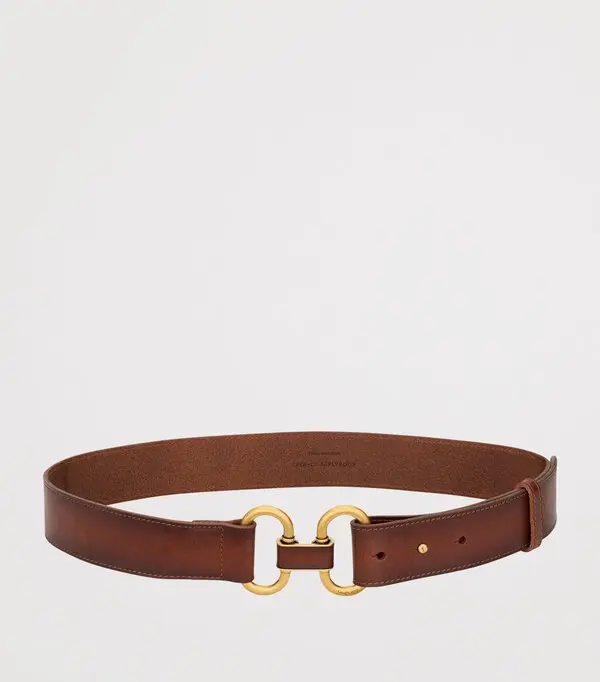 Saint Laurent Leather Double Ring Belt