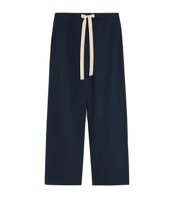 Max Mara Cotton Argento Wide-leg Trousers - Blue