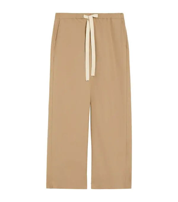Max Mara Cotton Argento Wide-leg Trousers - Beige