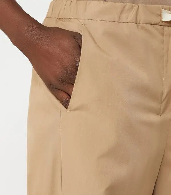 Max Mara Cotton Wide-leg Trousers - Beige