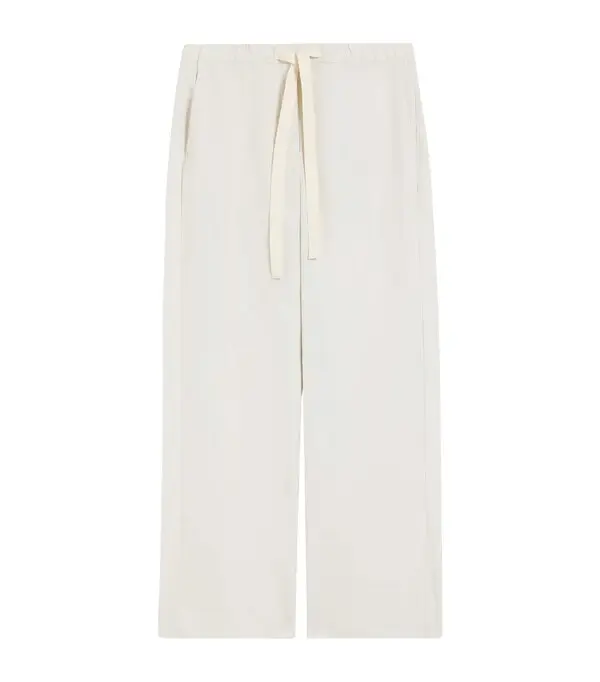 Max Mara Cotton Argento Wide-leg Trousers - White