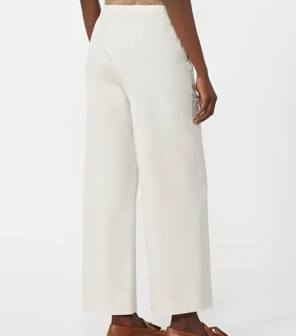 Max Mara Cotton Wide-leg Trousers - White