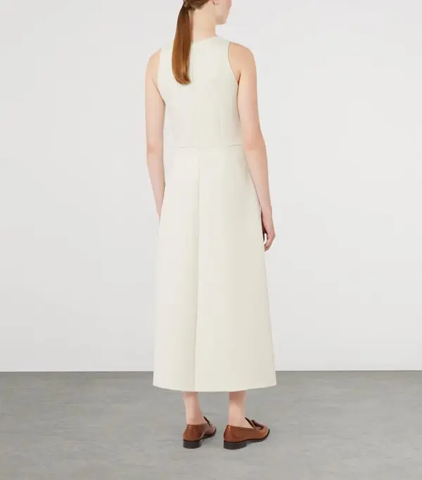 Max Mara Cotton-blend Pleated Midi Dress
