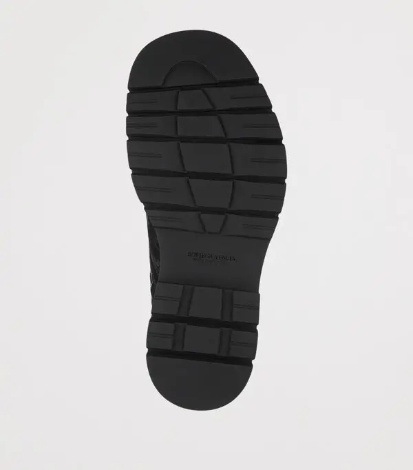 Bottega Veneta Leather Intrecciato Lace-up Boots - Brown