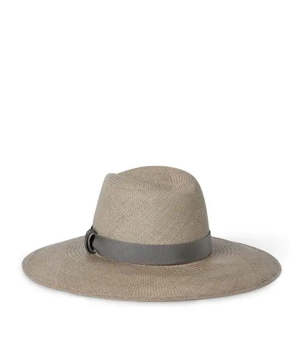 Brunello Cucinelli Straw Trilby Hat - Green