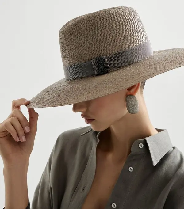 Brunello Cucinelli Straw Trilby Hat