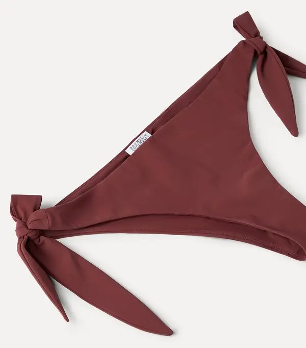 Brunello Cucinelli Side-tie Bikini Bottoms - Red