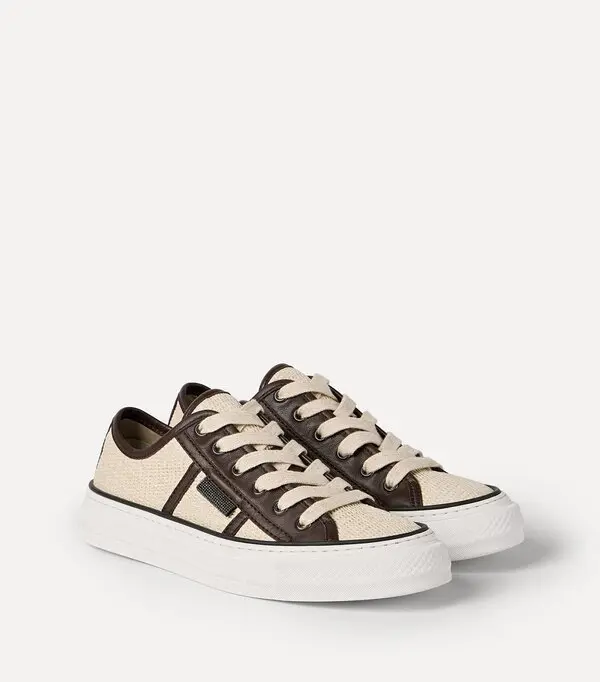 Brunello Cucinelli Techno Raffia Low-top Sneakers