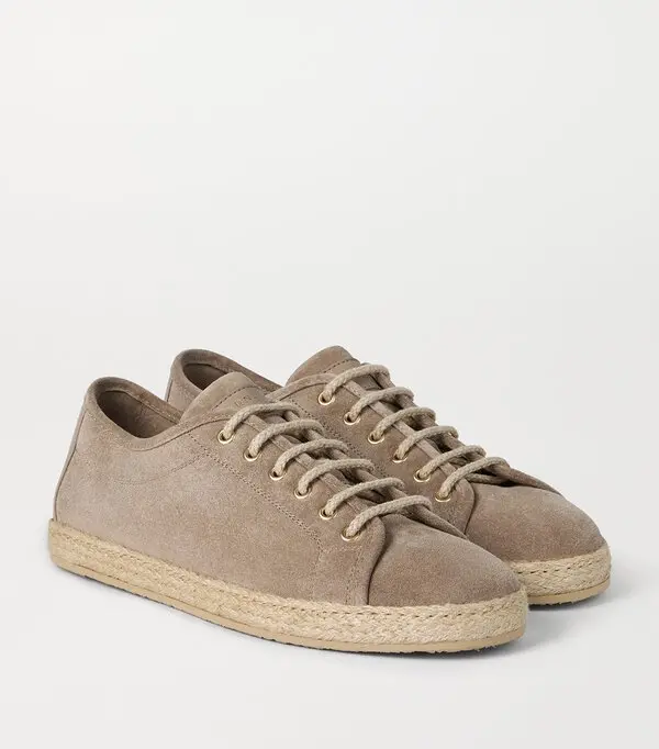 Brunello Cucinelli Reversed Calfskin Sneakers - Brown