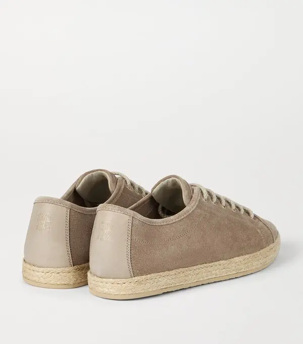 Brunello Cucinelli Reversed Calfskin Sneakers - Brown