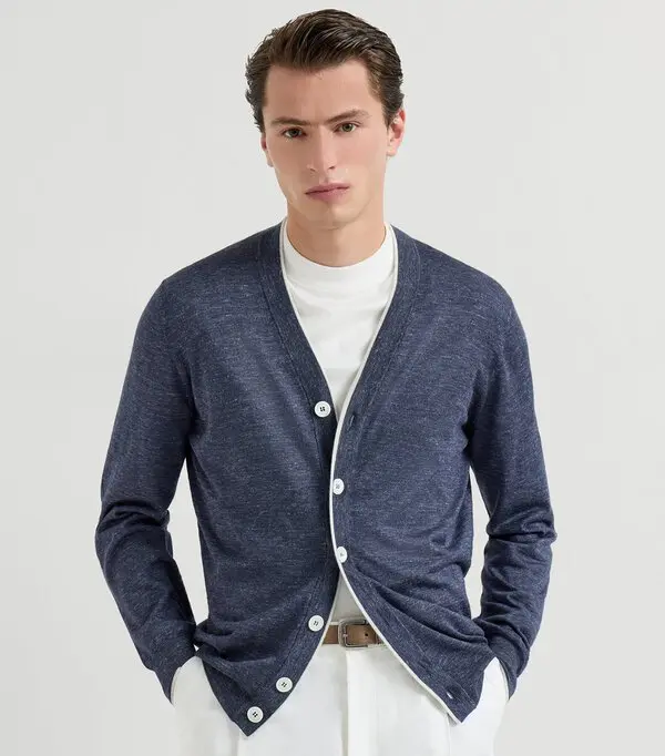 Brunello Cucinelli Cashmere-silk-linen V-neck Cardigan