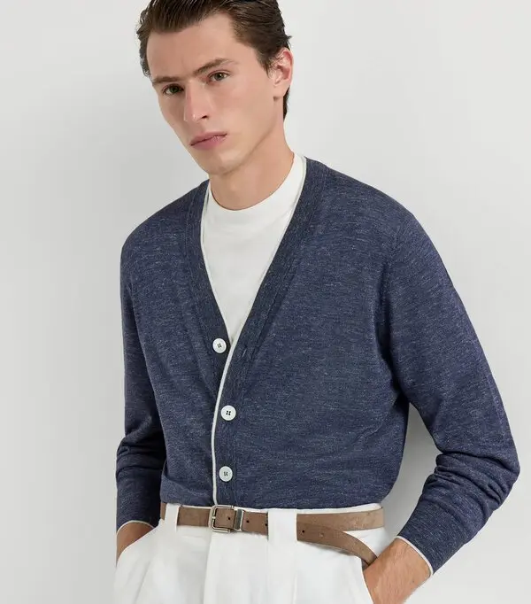 Brunello Cucinelli Cashmere-silk-linen V-neck Cardigan