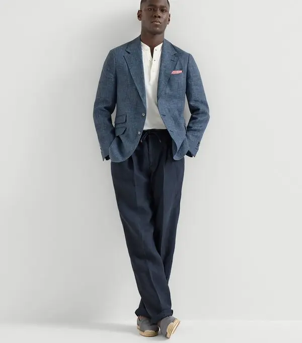 Brunello Cucinelli Grained Calfskin Espadrilles - Blue