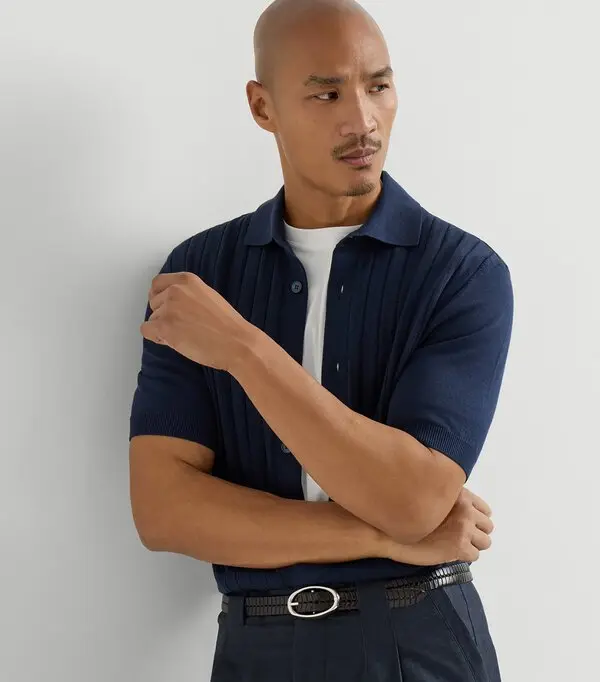 Brunello Cucinelli Cotton Ribbed Short-sleeve Cardigan