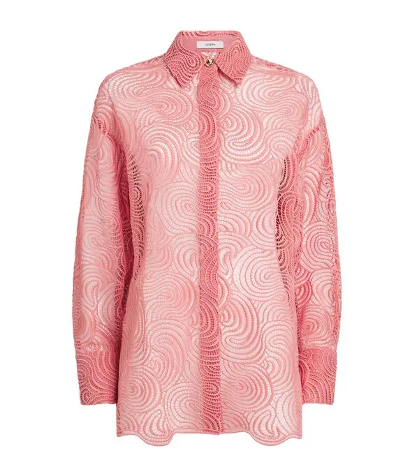 JOSEPH Nyla Corded Lace Blouse - Pink