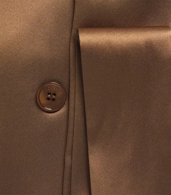 JOSEPH Silk Satin Archer Jacket - Brown