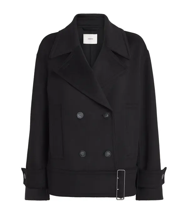 JOSEPH Wool-cashmere Weston Pea Coat - Black