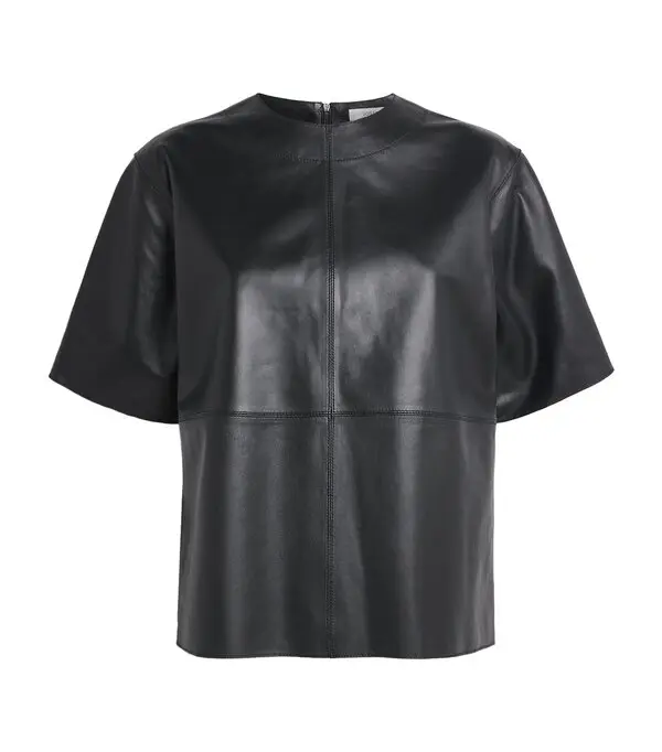 JOSEPH Nappa Leather Tanjic T-shirt - Black