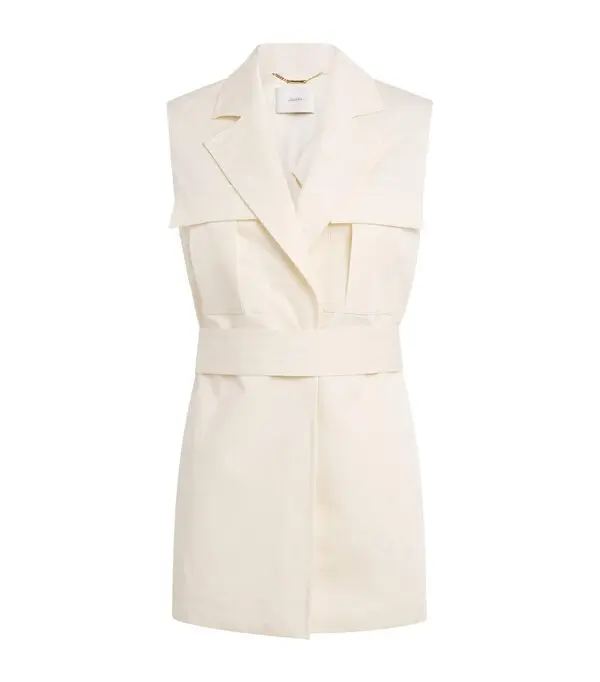 JOSEPH Cotton-linen Sleeveless Diafa Jacket - Beige