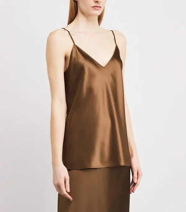 JOSEPH Silk Satin Clea Camisole - Brown