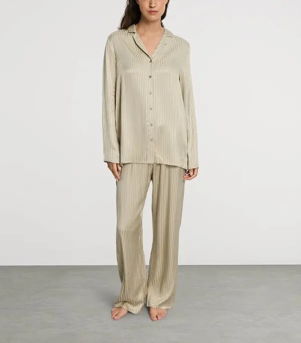 Hanro Stripe Long-sleeve Pyjama Shirt