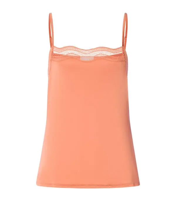 Hanro Square-neck Cira Pyjama Top - Orange