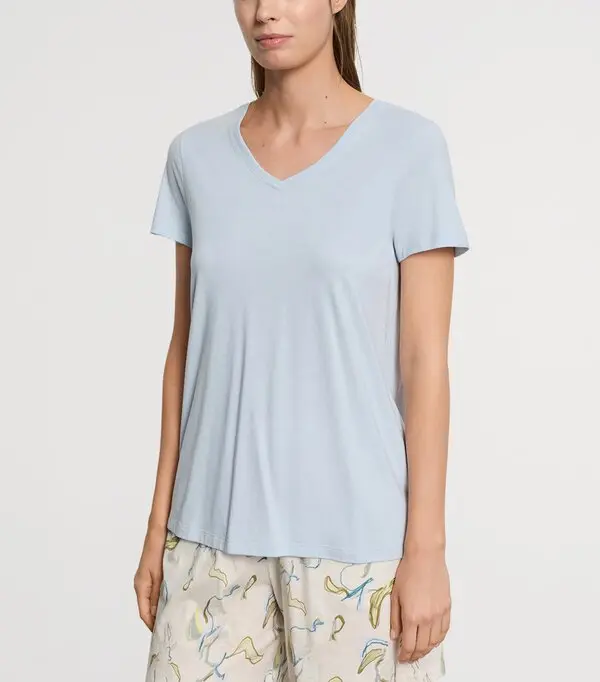 Hanro Cotton-modal Short-sleeve T-shirt - Blue