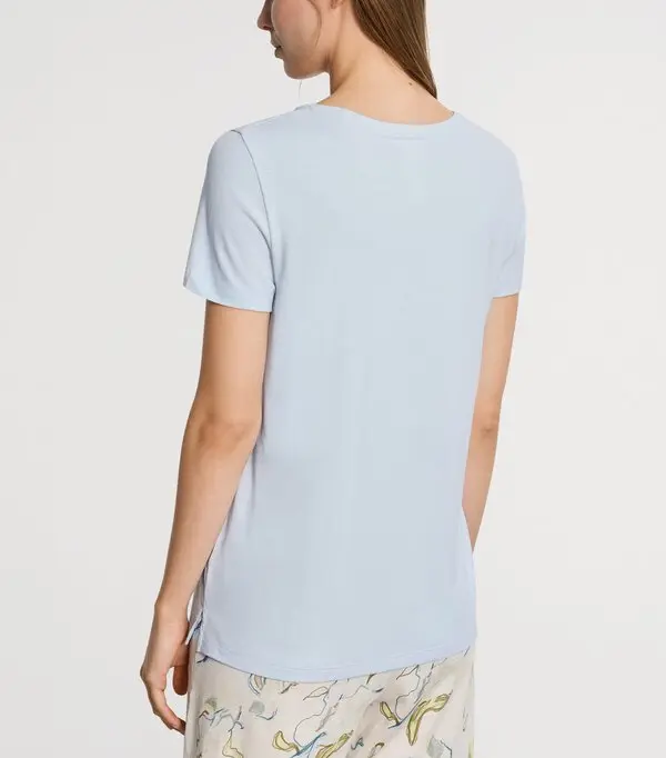 Hanro Cotton-modal Short-sleeve T-shirt - Blue