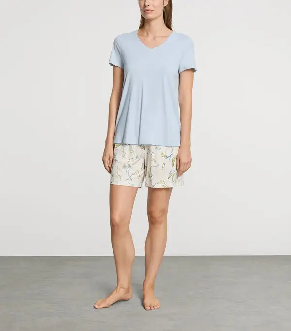 Hanro Cotton-modal Short-sleeve T-shirt - Blue