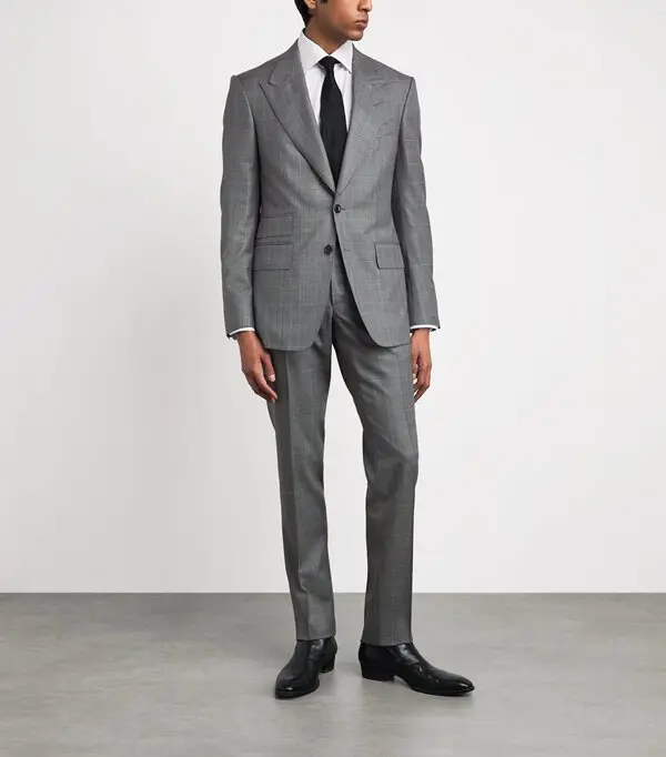 TOM FORD Wool Check Shelton 2-piece Suit - Black