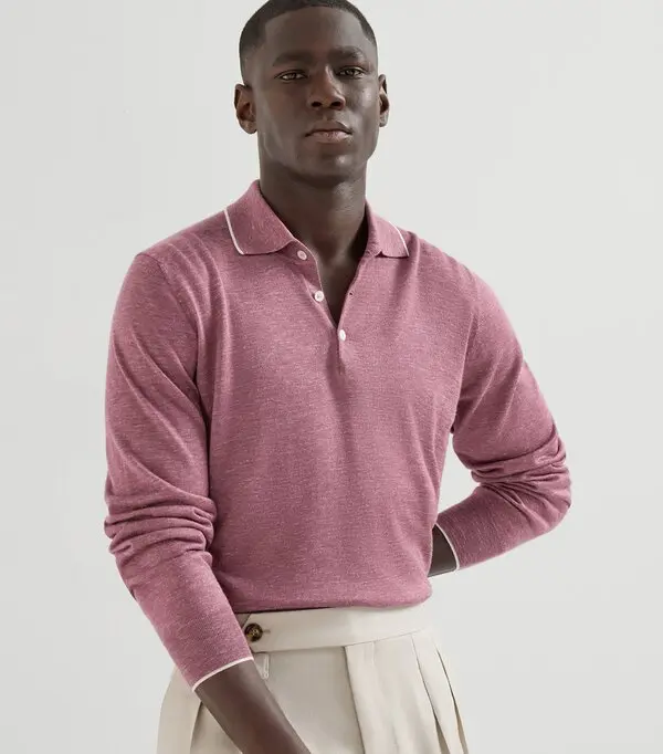 Brunello Cucinelli Cashmere-silk-hemp Polo Shirt